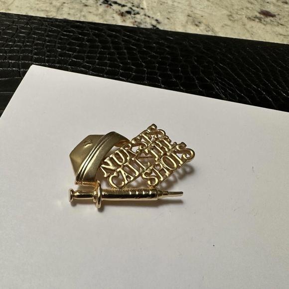 Jewelry | Signed Danecraft Gold Tone Nurses Call The Shots Brooch Pin ...